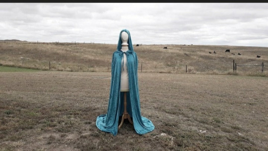 Teal Turquoise Cloak Hooded Halloween Cape Trick or Treat Medieval ...