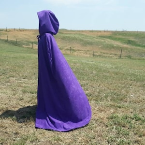 Violet Purple Halloween Hooded Cloak Renaissance Clothing Medieval ...