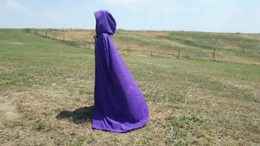 Violet Purple Halloween Hooded Cloak Renaissance Clothing | Etsy