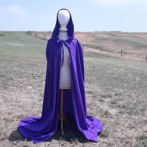 Violet Purple Halloween Hooded Cloak Renaissance Clothing Medieval ...