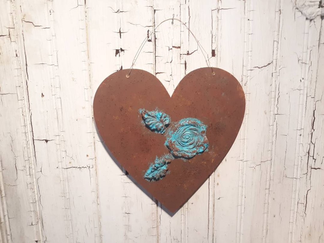 Rustic Heart Folk Art Primitive Mother's Day Gift Farmhouse Valentine's ...