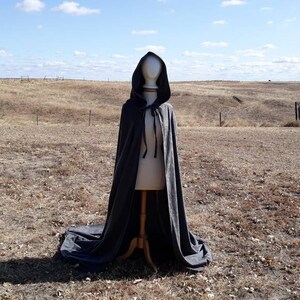 Halloween Gray Hooded Cloak Renaissance Clothing Wedding Cape Costume ...
