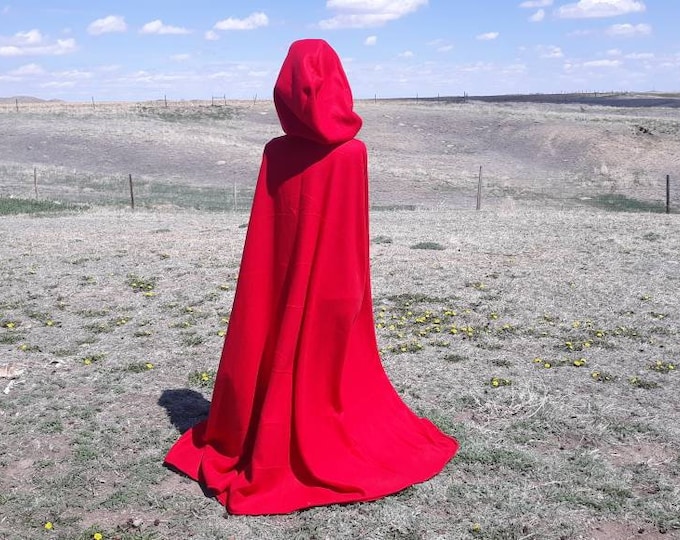 Red Fleece Cloak Little Red Riding Hood Cape Wedding - Etsy