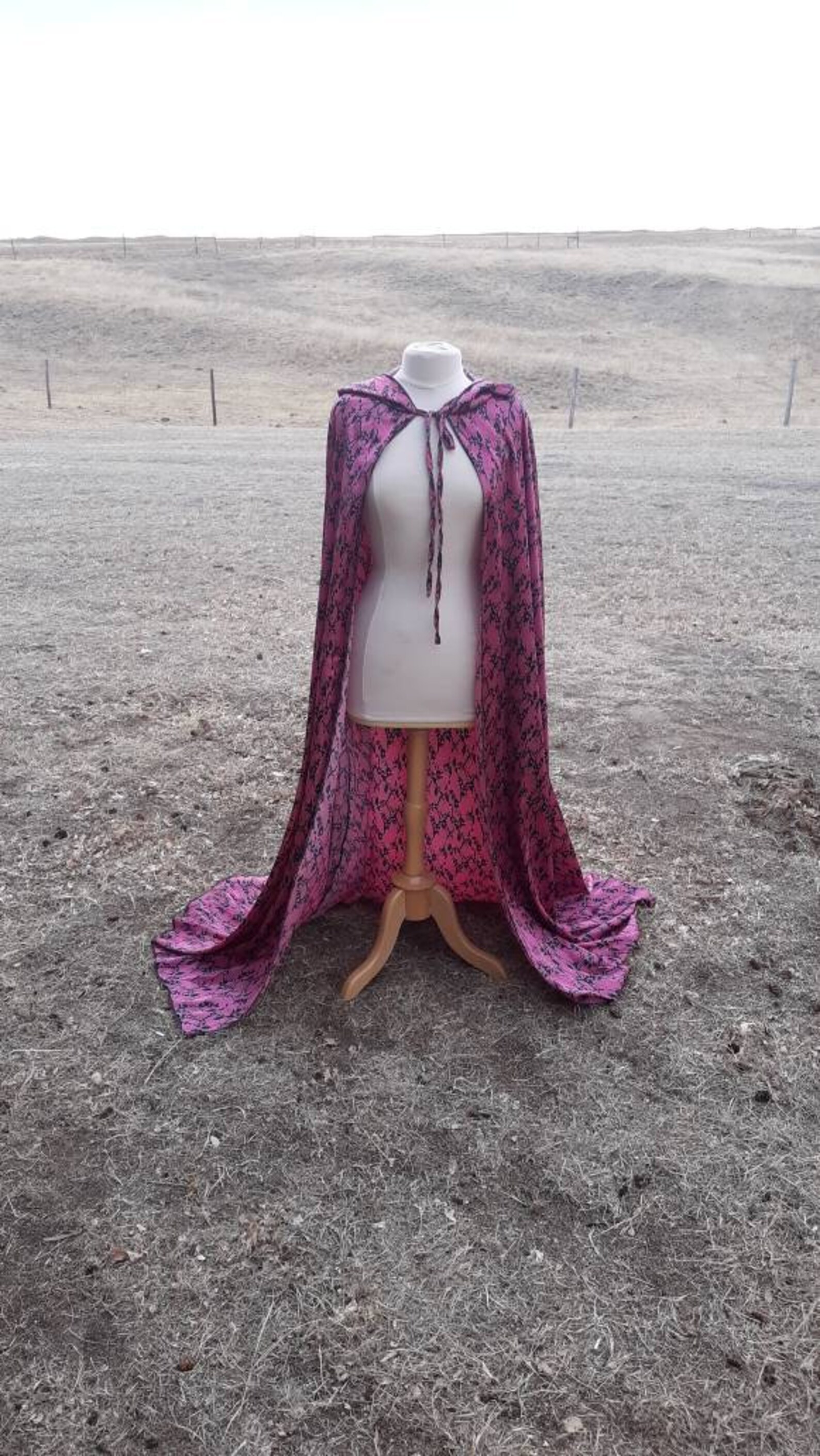 Pink Cloak Cape Fantasy Hooded Cloak Halloween Costume CosPlay | Etsy