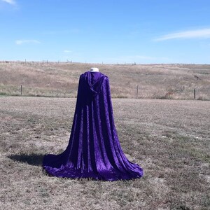 Purple Velvet Halloween Cloak Renaissance Costume Hooded - Etsy