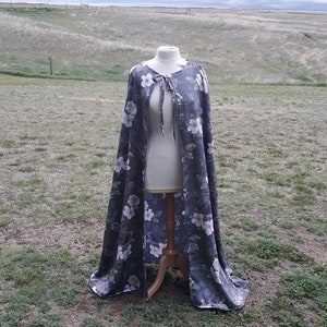 Silver Grey Cloak Satin Cape Renaissance Costume Wedding Cape Cosplay ...