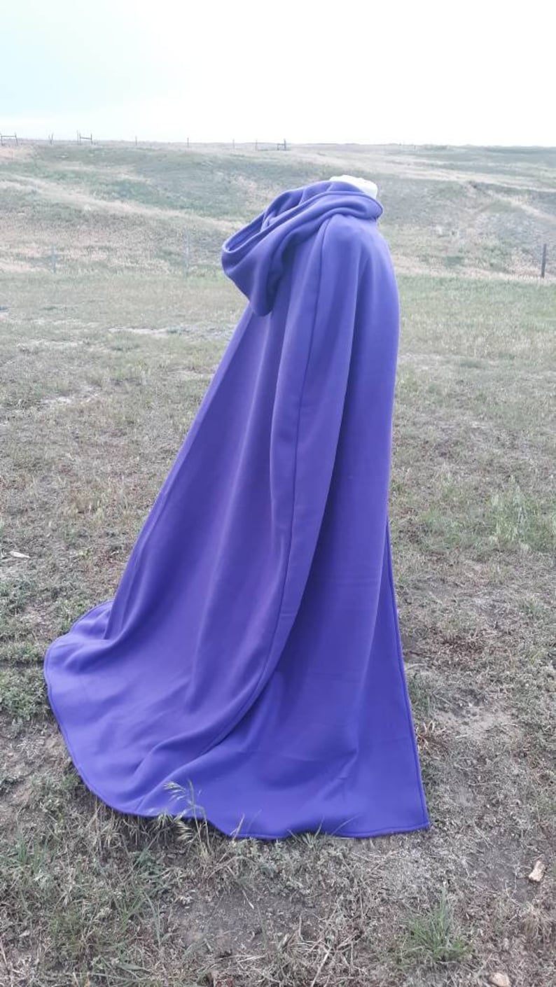 Purple Halloween Hooded Cloak Cape Fleece Hooded Renaissance | Etsy