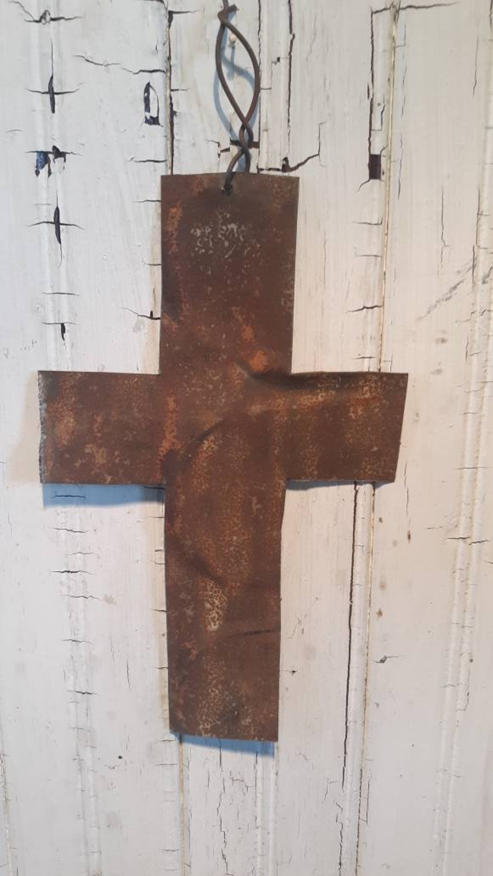 Rusty Tin Cross Antique Tin Upcycled From Barn Roof Rustic - Etsy