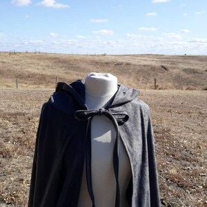 Halloween Gray Hooded Cloak Renaissance Clothing Wedding Cape Costume ...