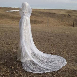 White Lace Cape Hooded White Wedding Cloak Bridal Cape - Etsy