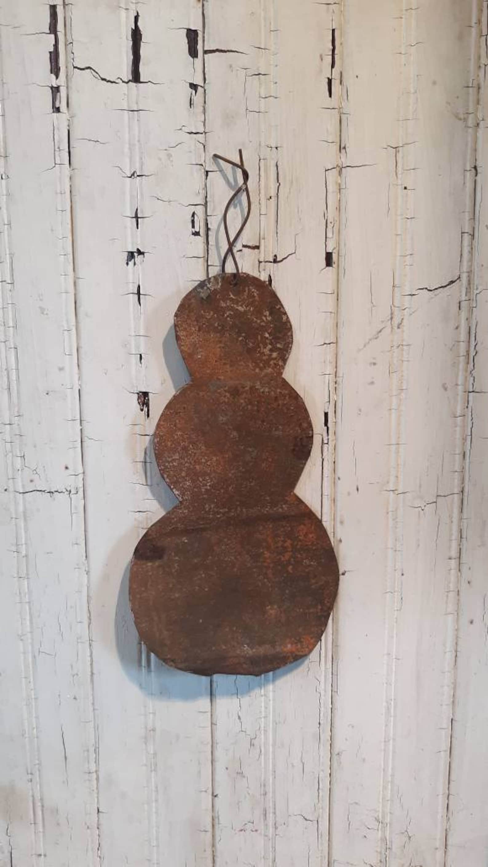 Antique Tin Snowman Upcycled From Barn Roof Christmas Rustic - Etsy