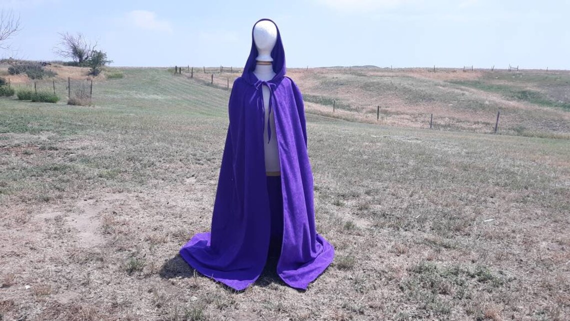Violet Purple Halloween Hooded Cloak Renaissance Clothing | Etsy