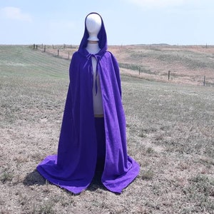 Violet Purple Halloween Hooded Cloak Renaissance Clothing Medieval ...