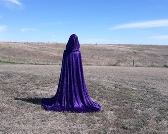 Purple Velvet Halloween Cloak Renaissance Costume Medieval | Etsy