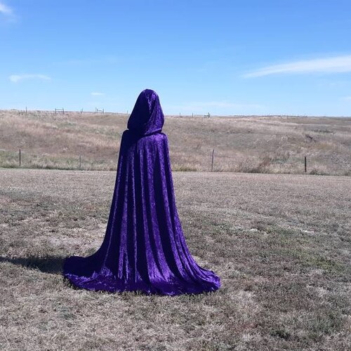 Purple Velvet Halloween Cloak Renaissance Costume Medieval - Etsy