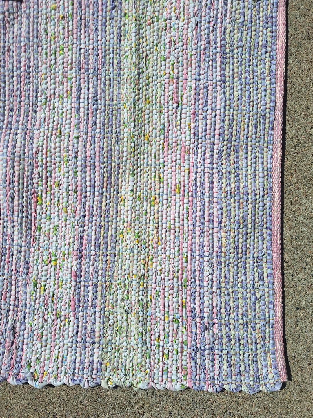 Pastel Rag Rug Hand Woven Rustic Farmhouse Decor 29 X 19 Primitive ...