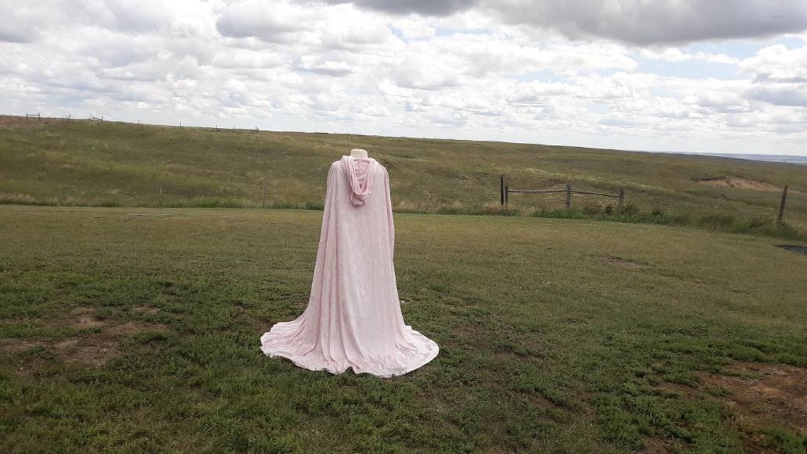 Pink Cloak Hooded Cape Velvet Renaissance Medieval Halloween | Etsy