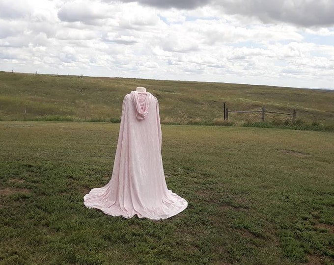 Pink Cloak Hooded Cape Velvet Renaissance Medieval Halloween - Etsy
