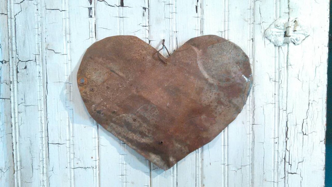 Rusty Tin Handmade Heart - Antique Tin Upcycled From Barn Roof -wedding ...