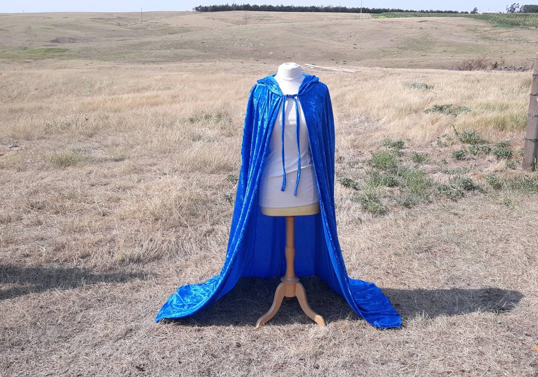 Blue Halloween Costume Hooded Cloak Trick or Treat Renaissance - Etsy