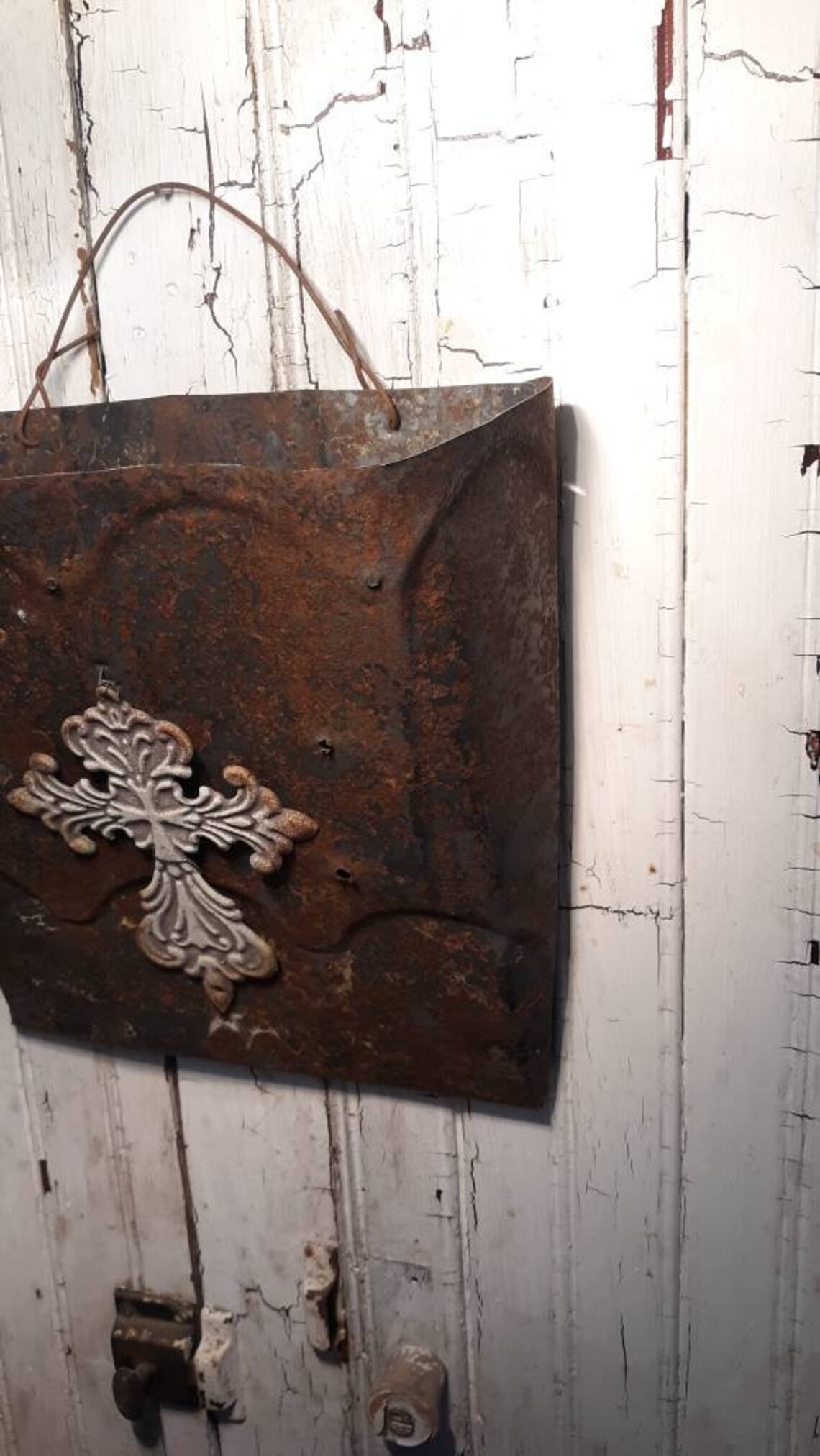 Rustic Tin Wall Pocket Antique Tin Upcycled From Barn Roof | Etsy