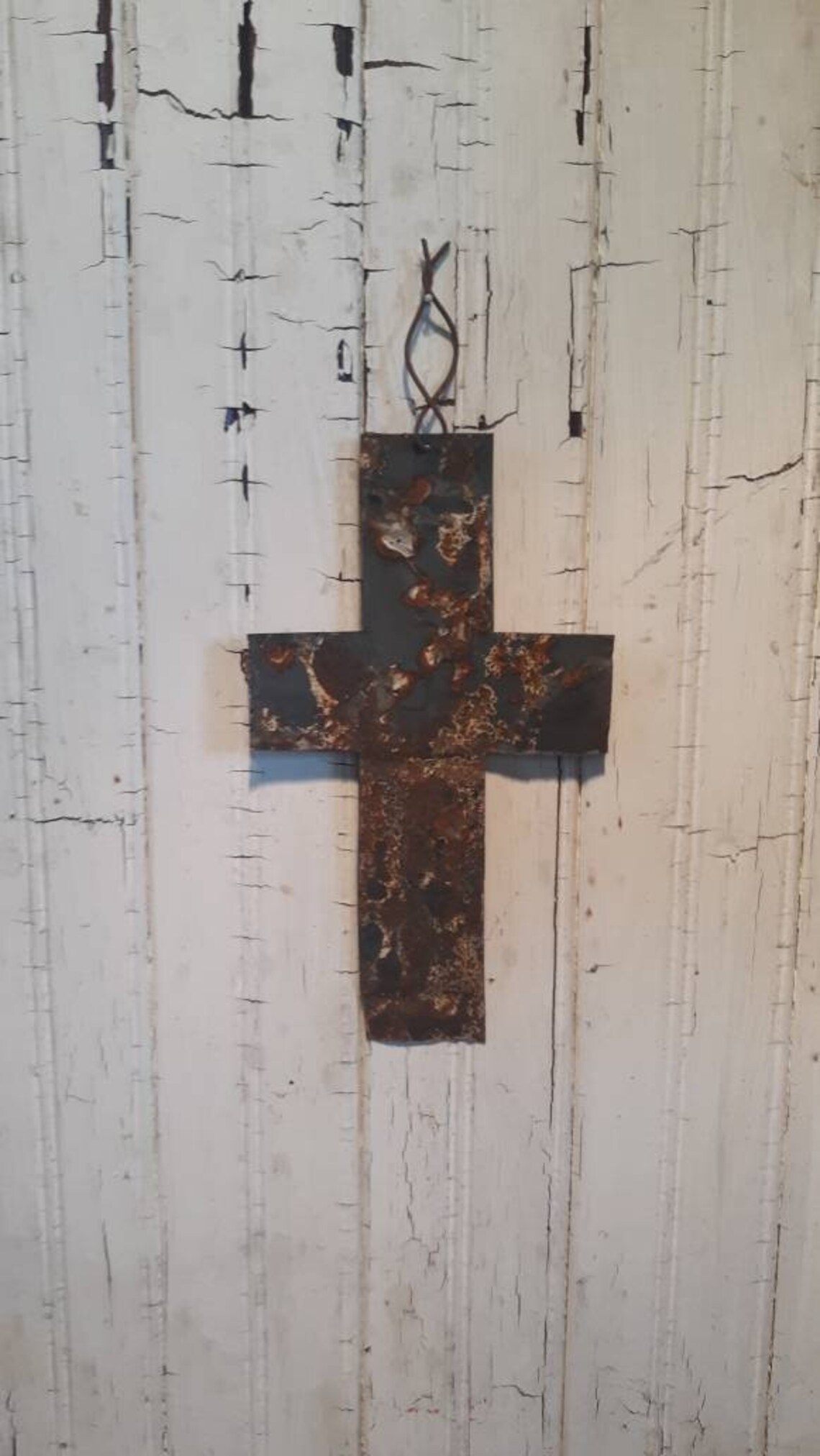 Rusty Tin Cross Antique Tin Upcycled From Barn Roof Rustic | Etsy
