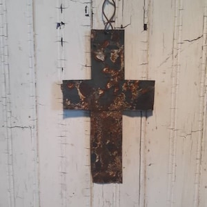 Rusty Tin Cross Antique Tin Upcycled From Barn Roof Rustic Primitive ...