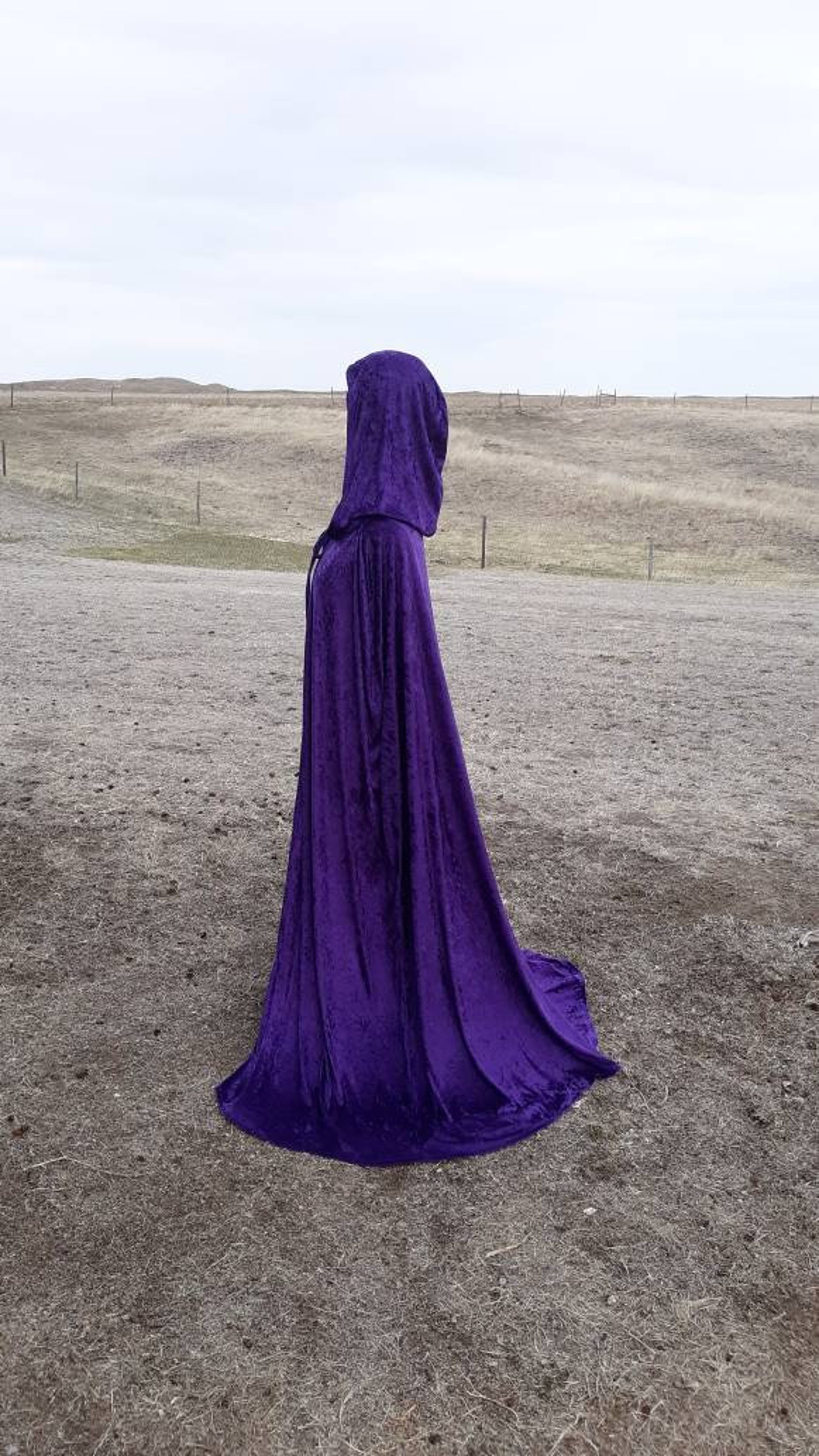 Purple Velvet Halloween Cloak Renaissance Costume Medieval | Etsy