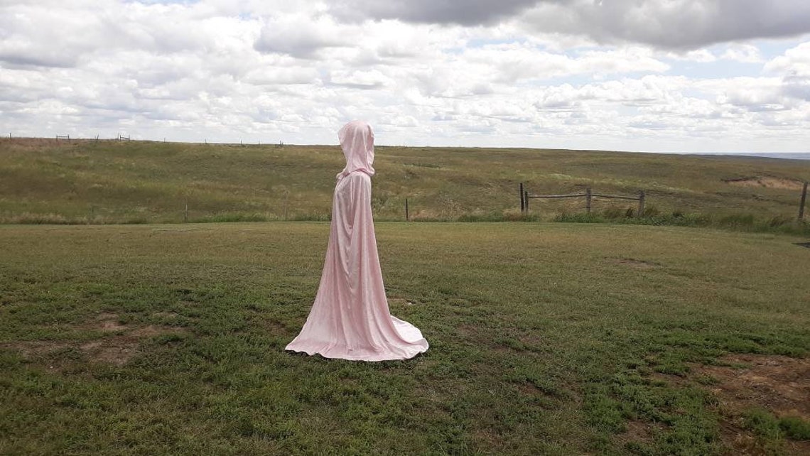 Pink Cloak Hooded Cape Velvet Renaissance Medieval Halloween | Etsy