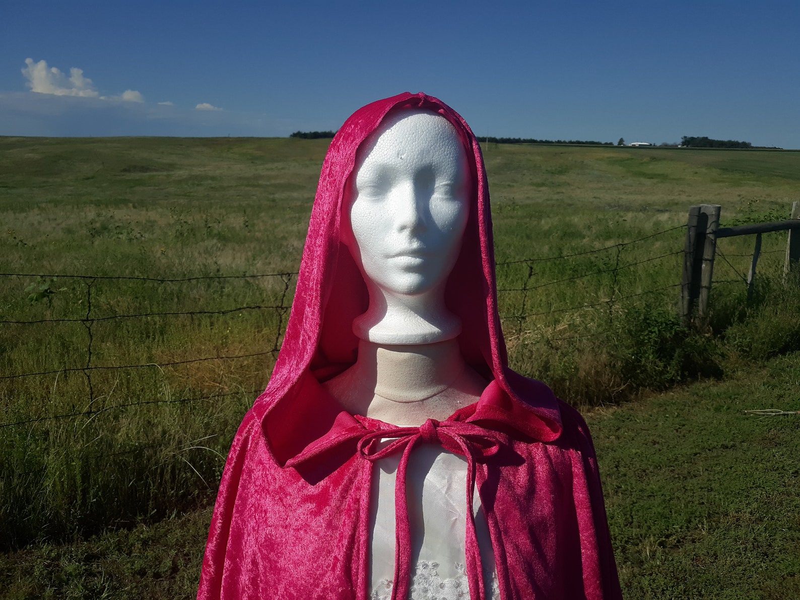 Hot Pink Velvet Bridal Capelet Hooded Wedding Cloak Fuscia Cape Adult ...