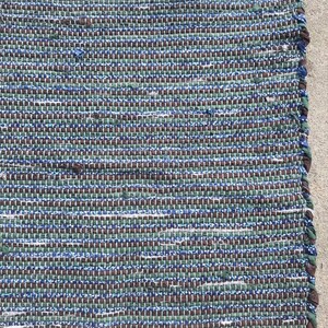 Rag Rug Handwoven Upcycled 25 X 24 Inches Primitive Farmhouse Cottage ...