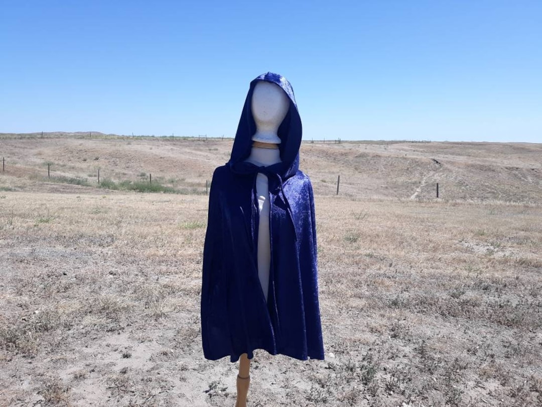 Navy Blue Velvet Cape Hooded Shrug Everday Capelet Something Blue Cloak ...