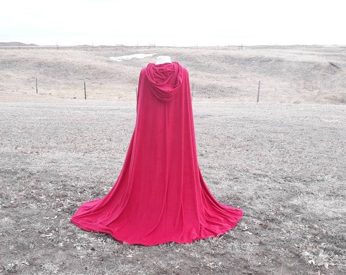 Red Cloak Hooded Halloween Costume Renaissance Little Red Riding Hood ...