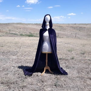 Purple and Black Sparkle Hooded Cloak Halloween Costume Gothic Wedding ...