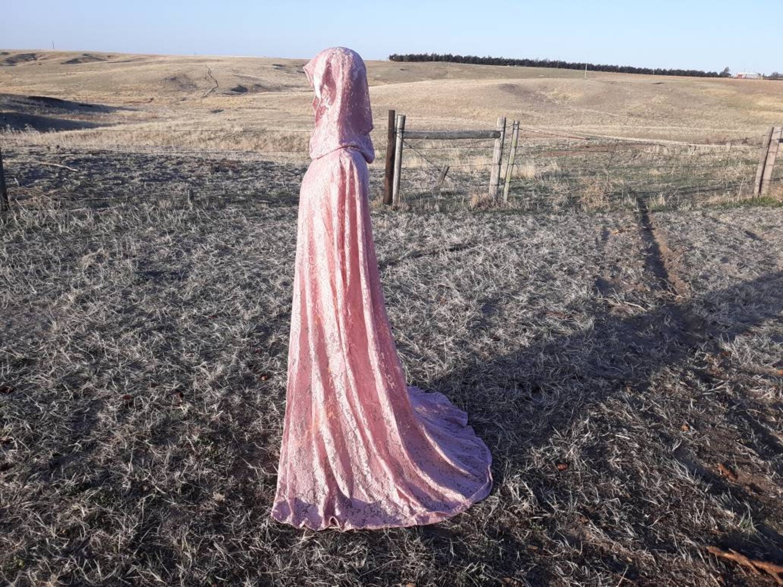 Dusty Pink Rose Lace Wedding Cloak Bridal Cape Handfasting - Etsy