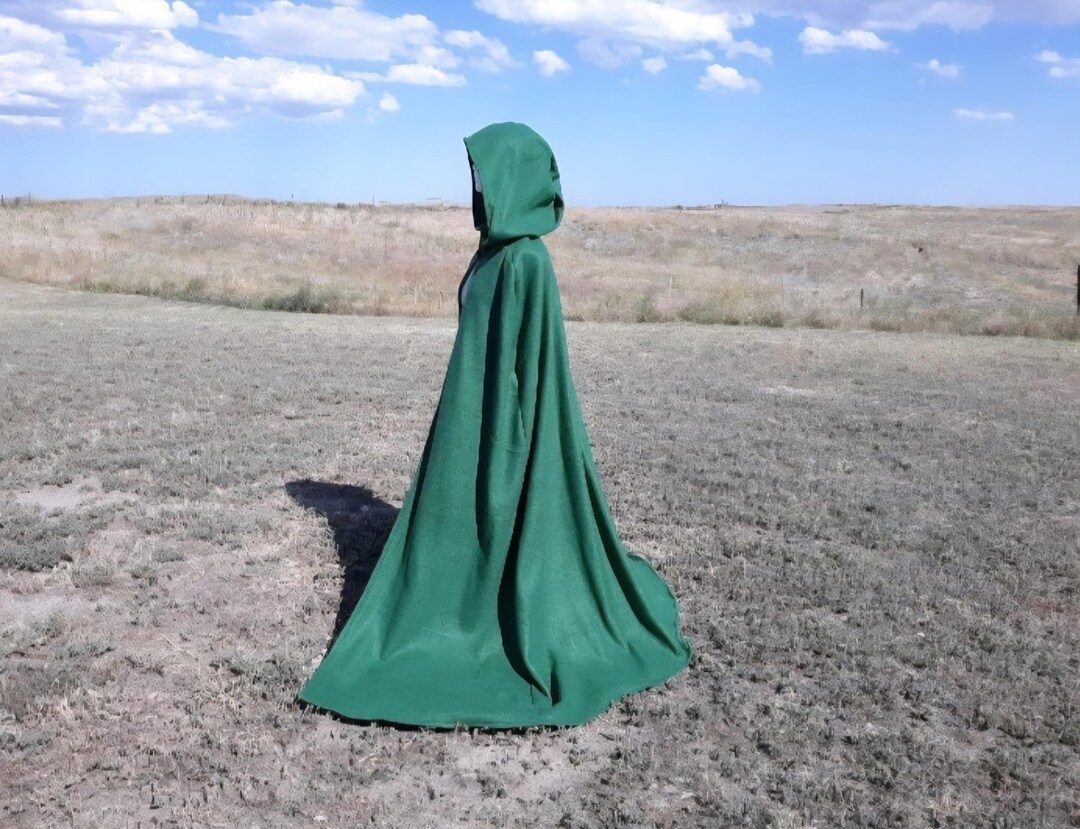 Green Fleece Hooded Cloak: Medieval, Renaissance Costume - Etsy