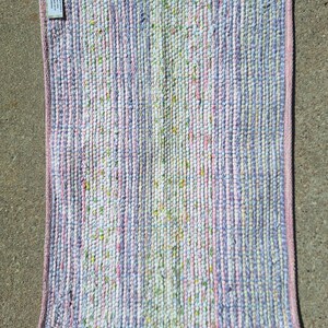 Pastel Rag Rug Hand Woven Rustic Farmhouse Decor 29 X 19 Primitive ...