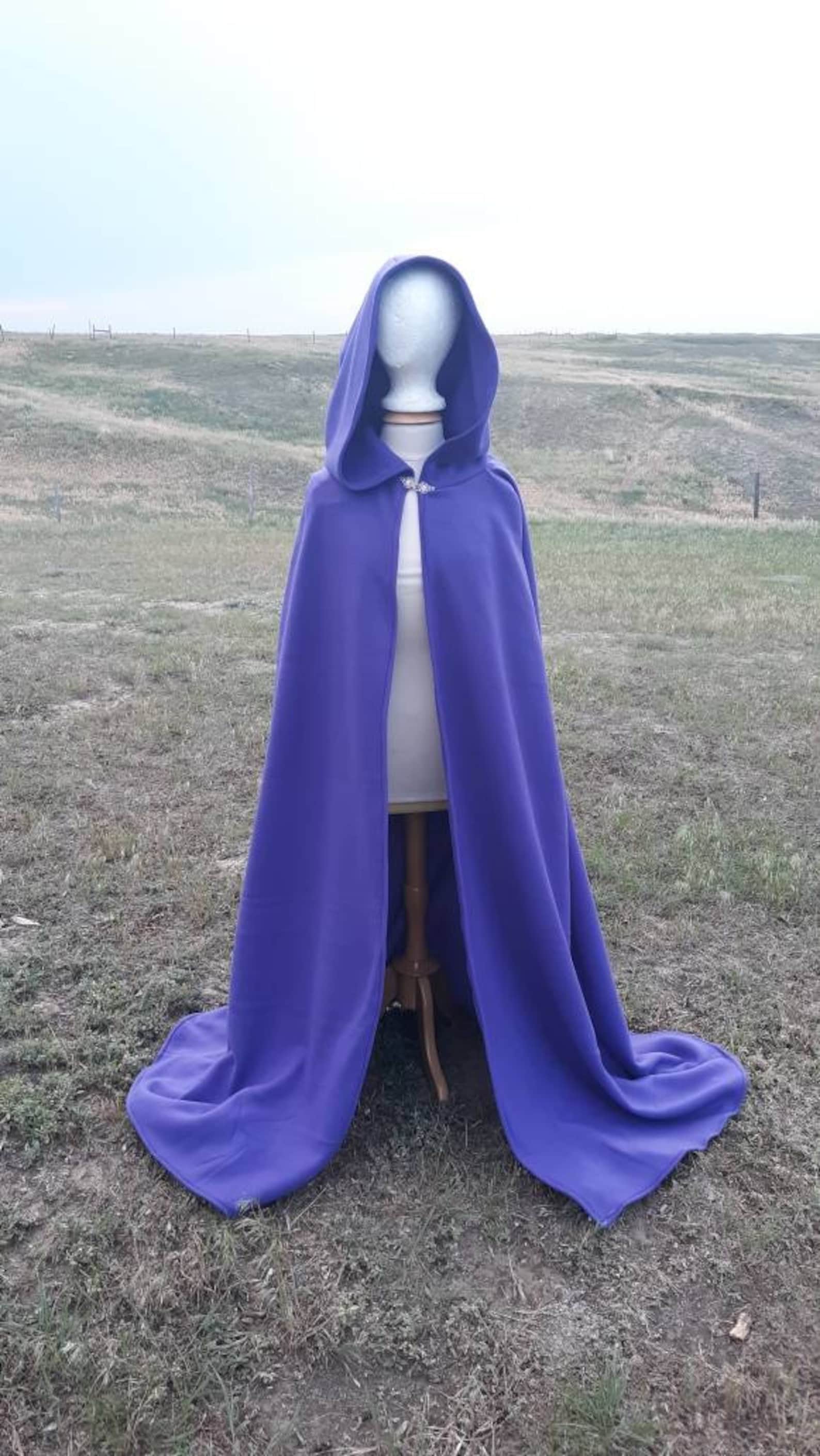 Purple Halloween Hooded Cloak Cape Fleece Hooded Renaissance - Etsy