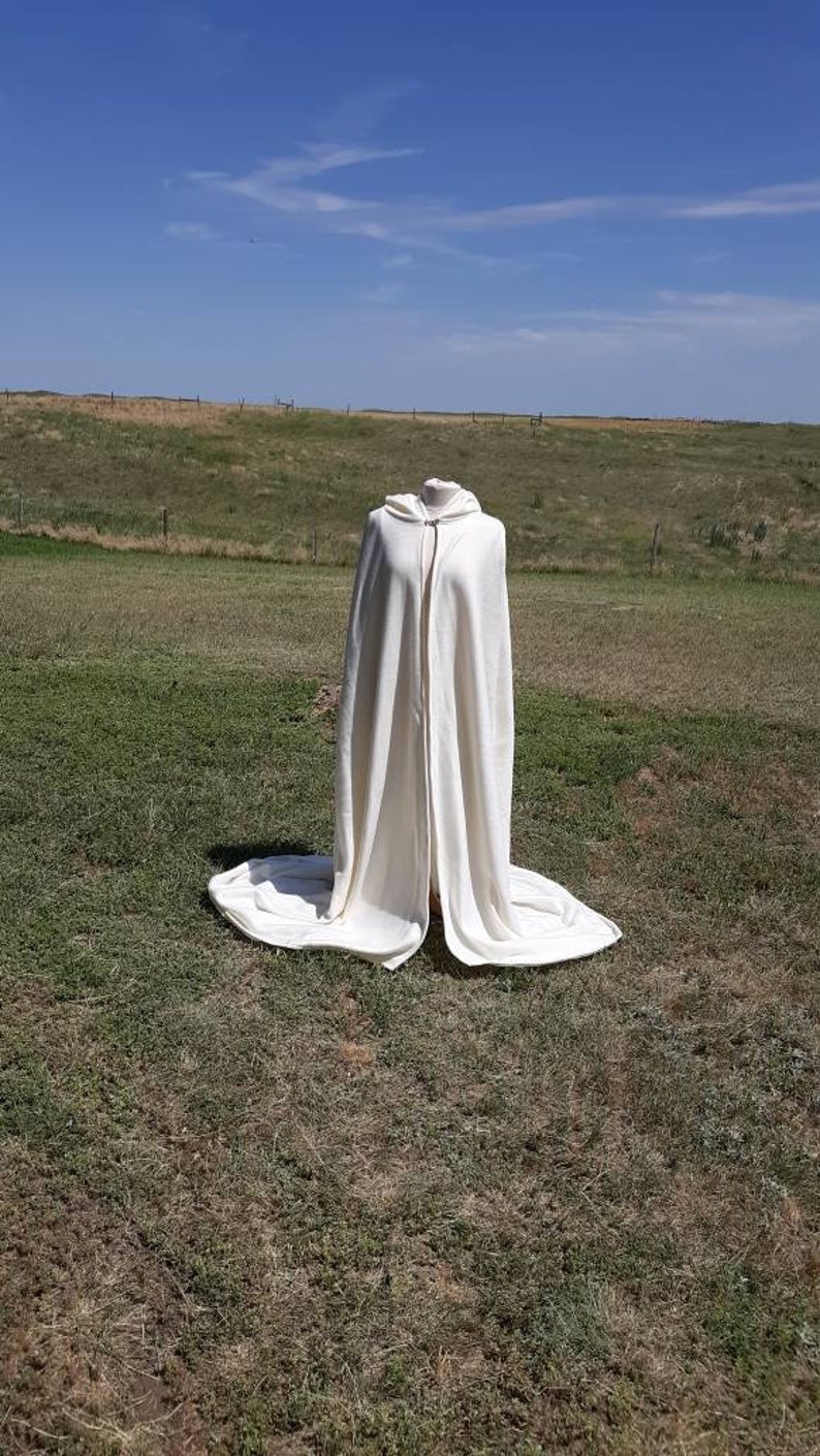 Ivory Fleece Wedding Cloak With Train - Renaissance Bridal Cape - Etsy