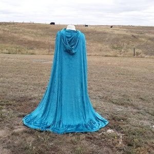 Teal Turquoise Cloak Hooded Halloween Cape Trick or Treat - Etsy
