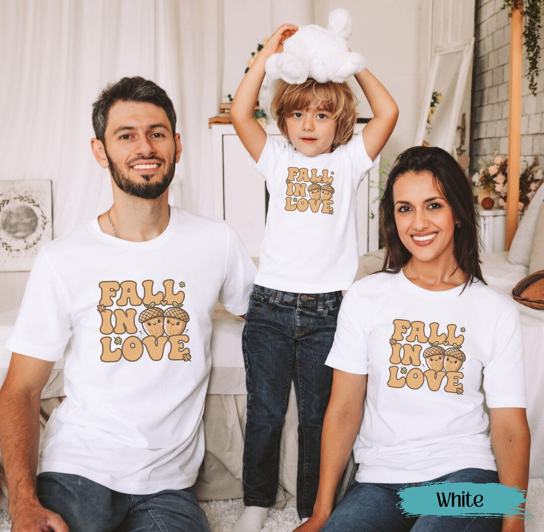 Fall in Love Shirt for Family, Autumn Outfit for Adults Kids Baby ...