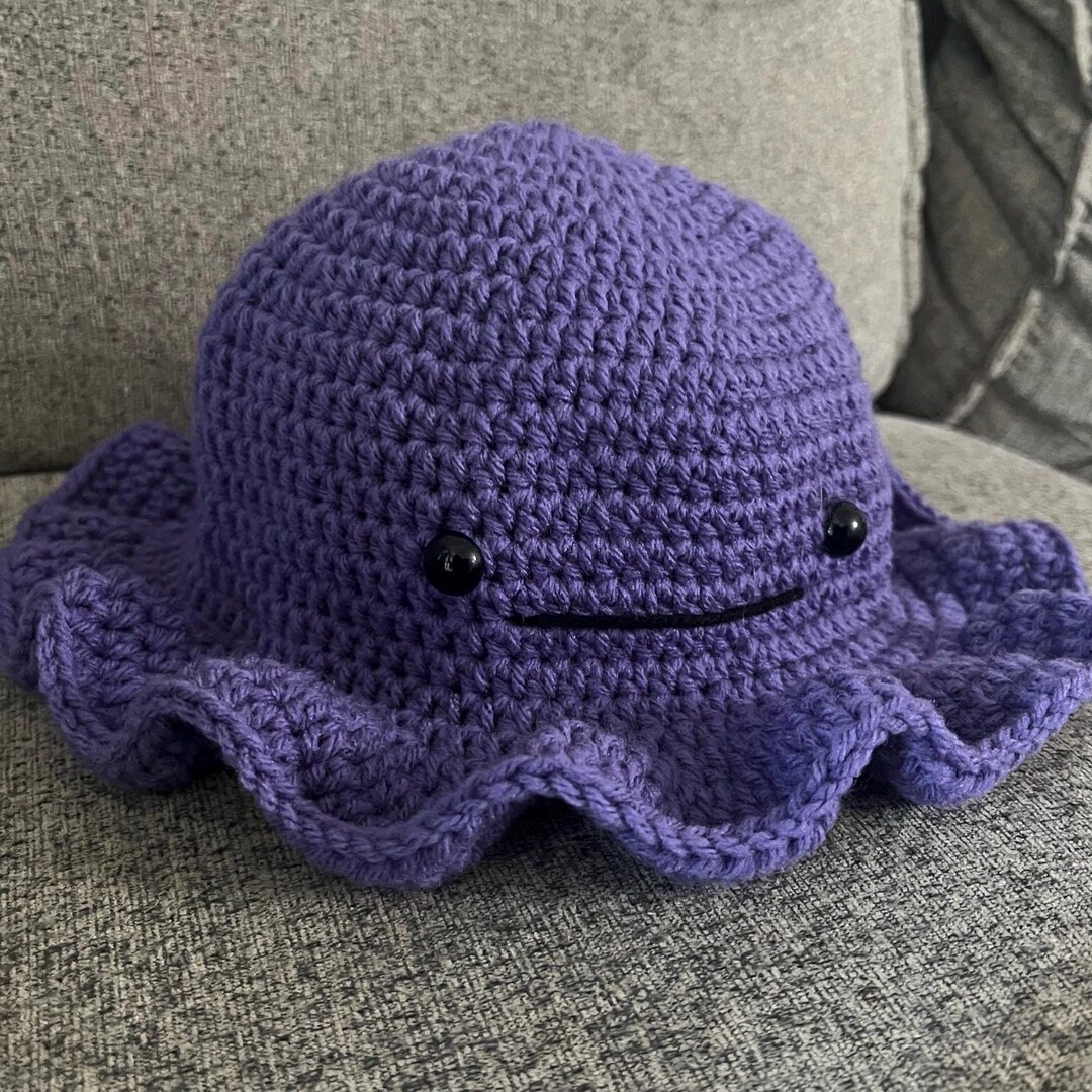 Purple Blob Bucket Hat Amigurumi Crochet Ditto - Etsy