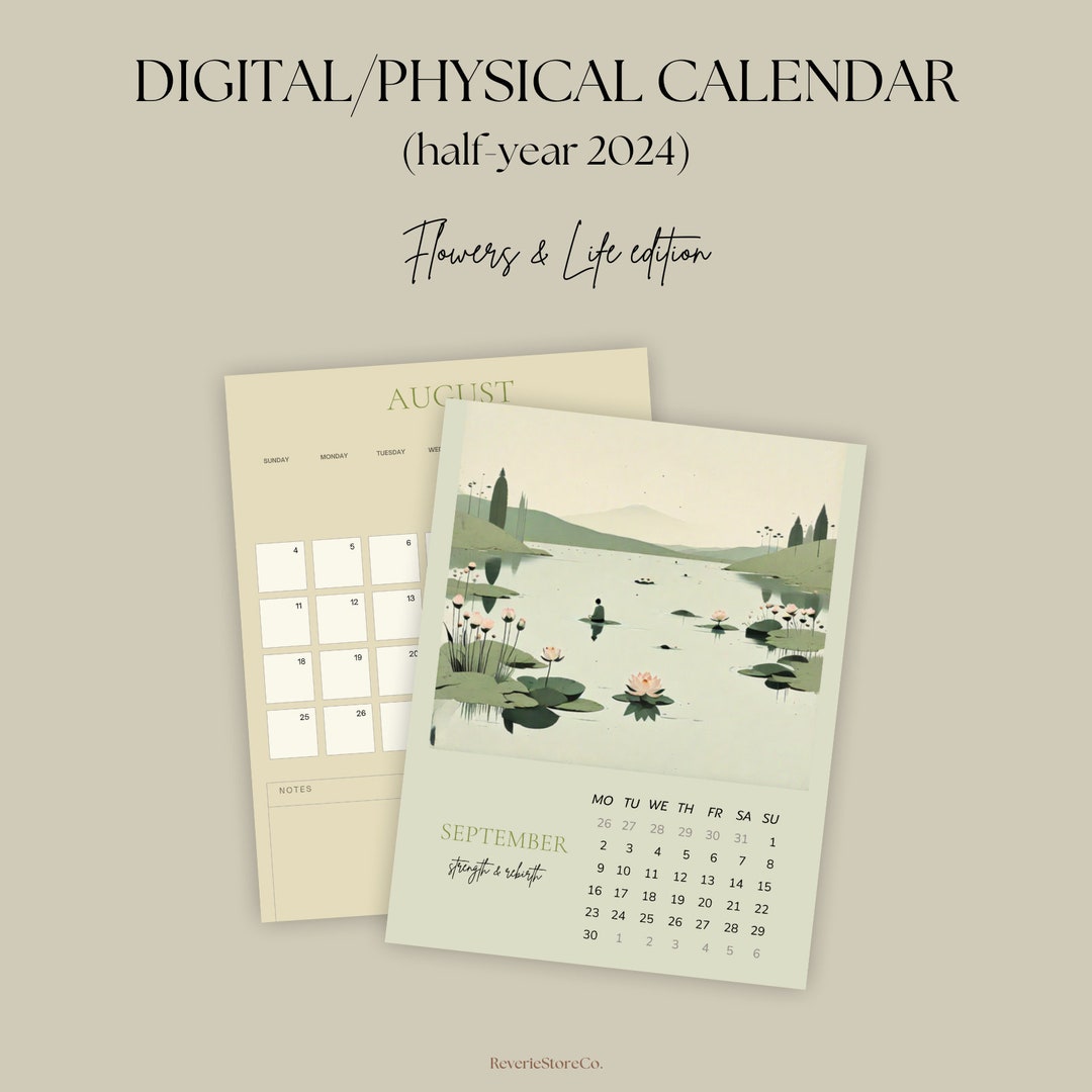June 2024 Digital Monthly Calendar Flowers Edition Laptop/ipad/notepad ...