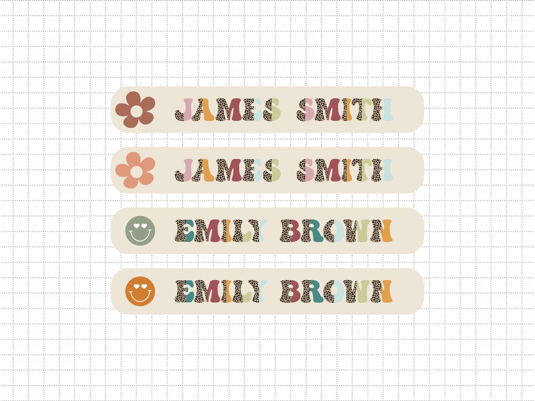 Personalized Name Label SVG, Kids Name Labels SVG, Back to School SVG ...