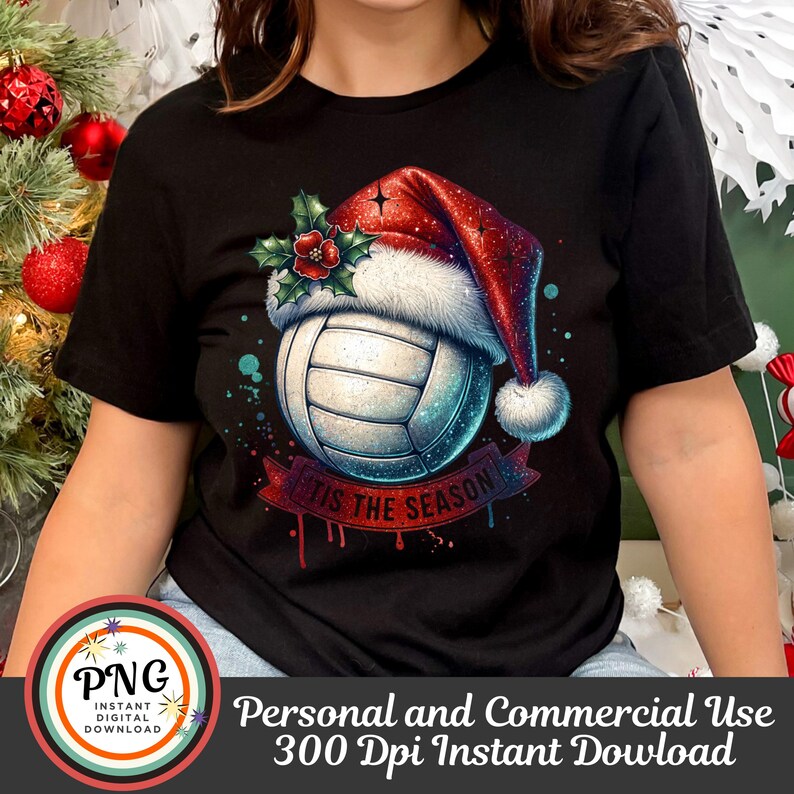 Volleyball Christmas Tis the Season PNG, Volleyball Mom Sublimation ...