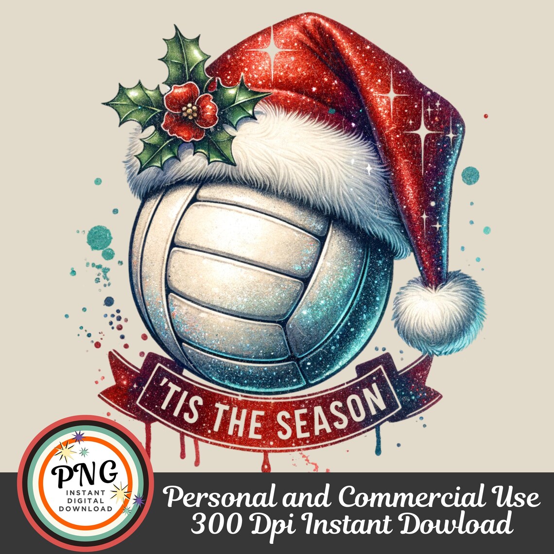 Volleyball Christmas Tis the Season PNG, Volleyball Mom Sublimation ...