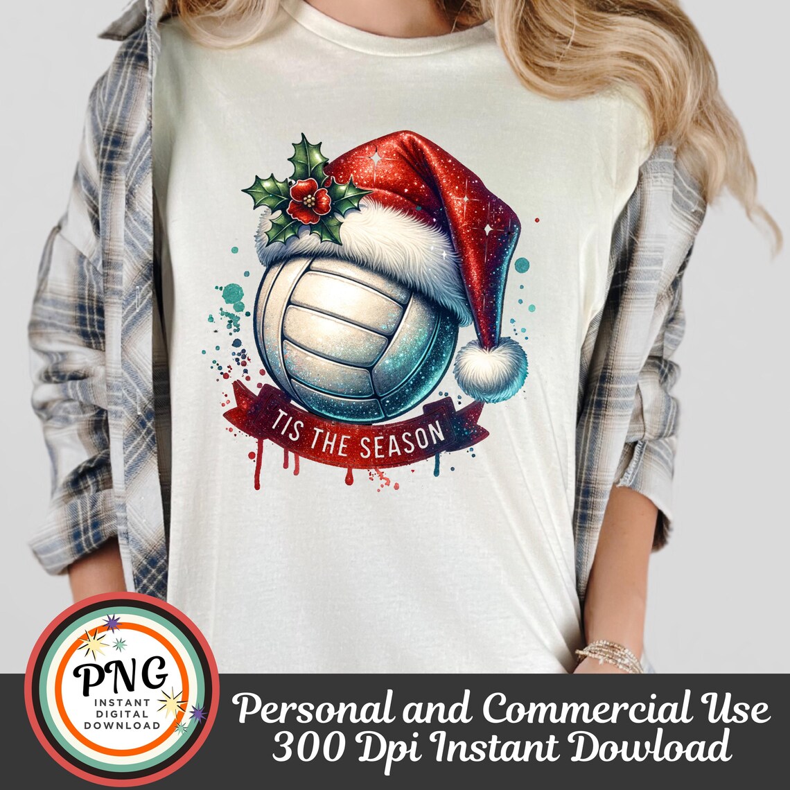 Volleyball Christmas Tis the Season PNG, Volleyball Mom Sublimation ...