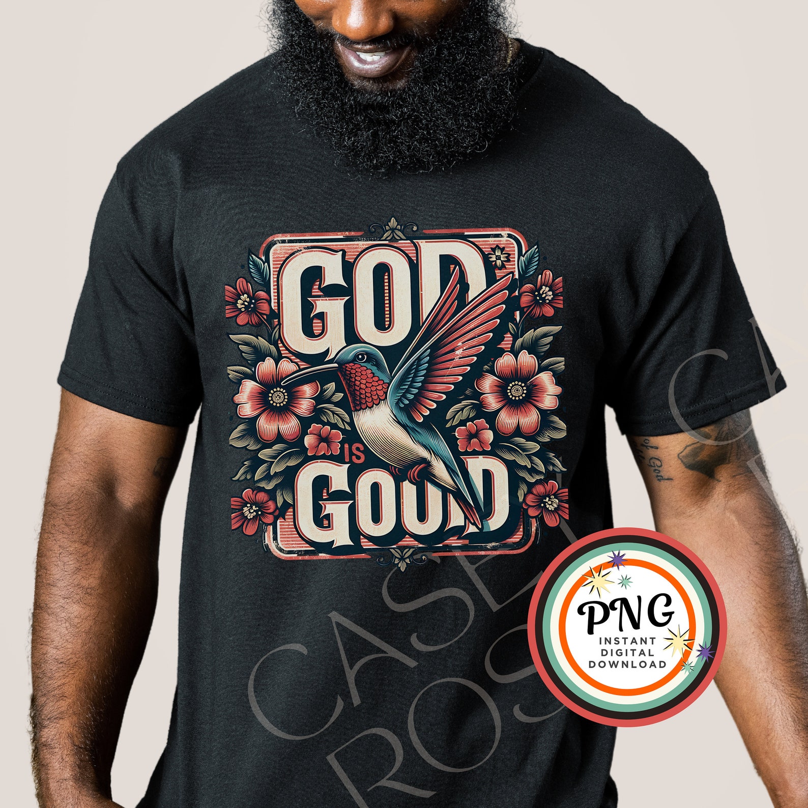 God is Good Christian PNG, Good God Vintage Floral Hummingbird Gospel ...