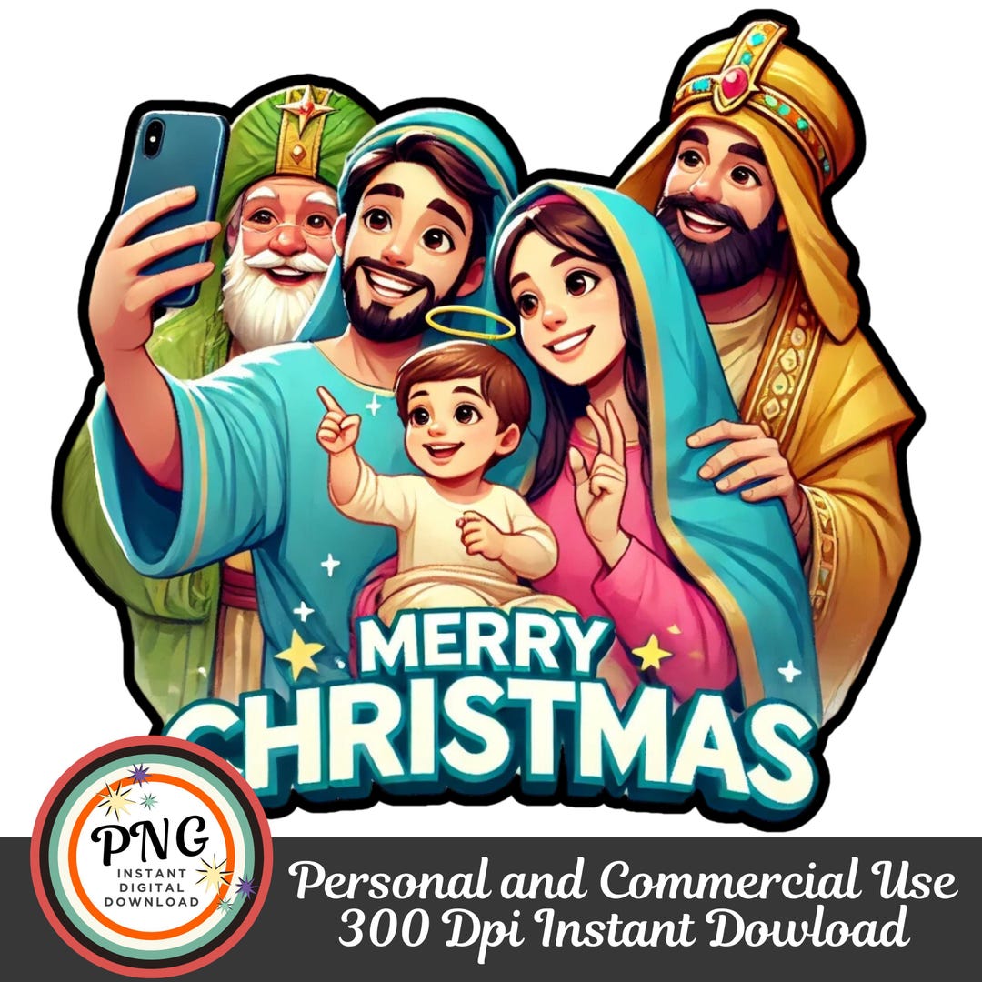 Funny Christian Christmas PNG, Jesus Selfie Family Nativity Shirt ...