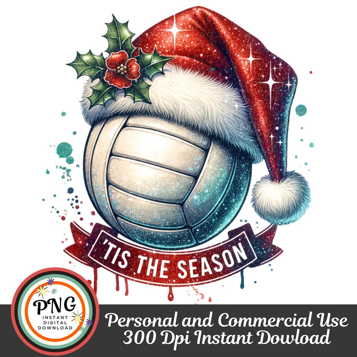 Volleyball Christmas Tis the Season PNG, Volleyball Mom Sublimation ...